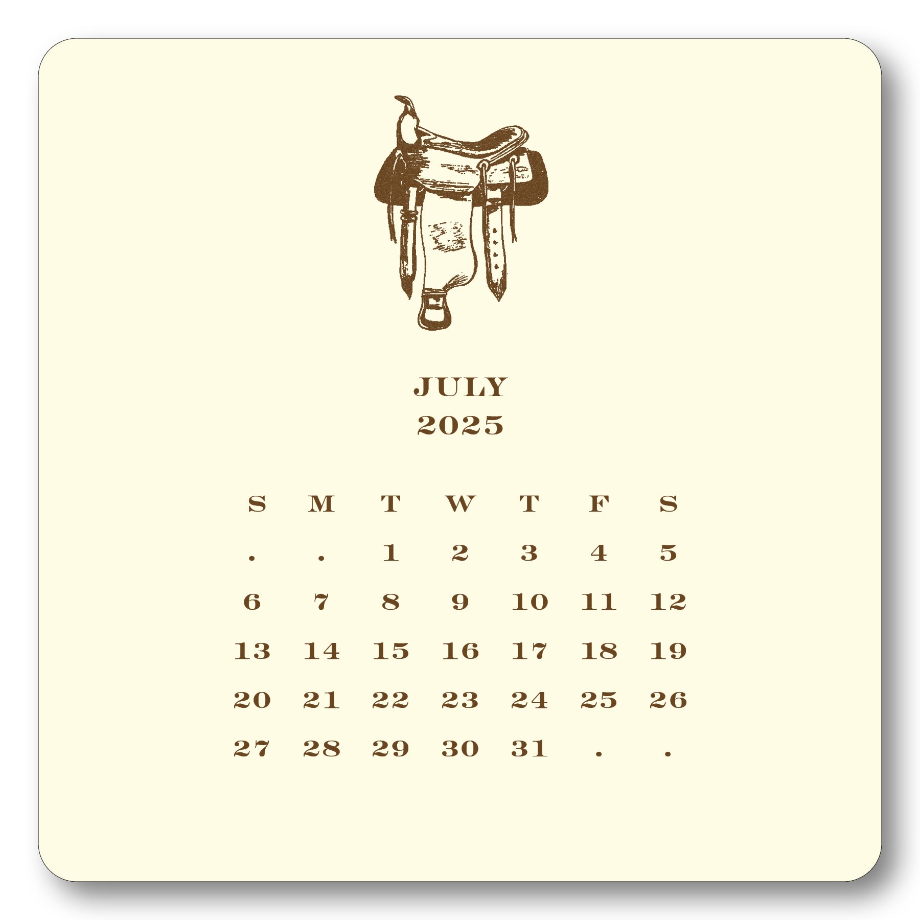 2025 Cowboy Calendar with Easel – Shade Tree Greetings